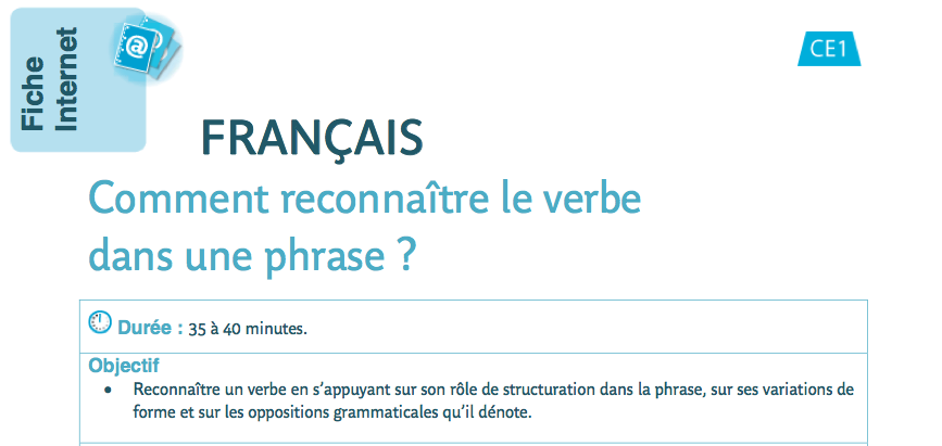 Reconnaître le verbe dans une phrase - Fiche pédagogique | Editions Nathan